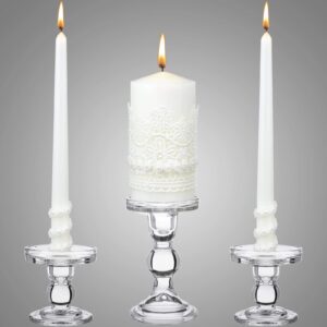 irenare 3 unity candles with candle holder for wedding ceremony wedding accessories for reception ceremony decorative glass candle holder pillar candle for formal events wedding church (classic style)