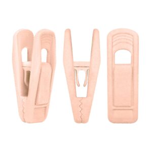 andiker 20pcs pink velvet hanger clips, non-slip strong finger flocked clips for thin velvet hangers suit pants trousers skirt