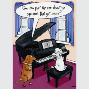 oatmeal studios poodle pianist taking requests funny/humorous birthday card