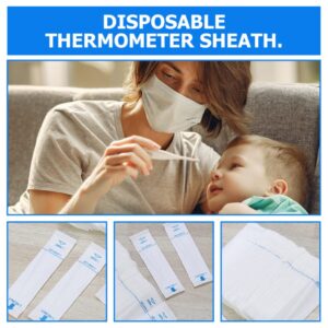 Healifty Disposable Probe Covers for Digital Thermometers, 300Pcs Oral Thermometer Covers, Thermometer Sleeves for Oral Ear Recta Thermometer