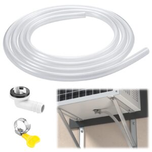 10ft air conditioner drain hose, 3/5 inch portable ac drain hose connector, replacement for universal mini-split unit and window air conditioner unit parts