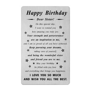 bazljy sister birthday cad - engraved birthday gifts for sister - happy birthday my dear sister gifts