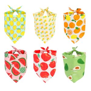 dog bandanas, vipith 6 pack spring summer hawaii fruit pattern dog bandana dog scarf bibs kerchief, dog bandanas boy girl dog gifts cat products dog apparel & accessories for small to large dog puppy