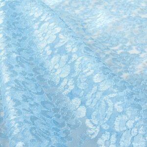 58/60 inch light blue raschel lace fabric by the yard