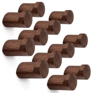 roowest 12 pack wood wall hooks natural wooden coat hooks wall mounted handmade rustic decorative hat hooks modern hanging backpack hanger for wall towel mug clothes holder heavy duty entryway peg