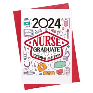 waahome 2024 nurse graduation card for her women, 4''x6'' nursing school students graduation gifts card for female nurses doctors medical professional her him women men girls boys daughter son