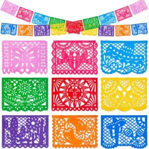 domestar mexican party banner, 18ft plastic fiesta banner papel picado banner multicolor cinco de mayo decorations for mexican theme party birthday dia de los muertos