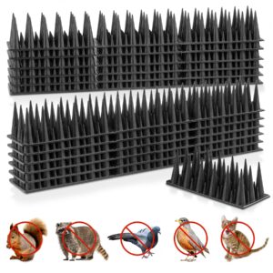 ecogrowth bird spike for bird cat squirrel, fence spike to keep pigeon raccoon away, bird spikes security for railing, roof - 22 pack (21.6 ft)