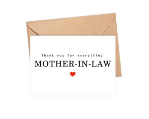 thank you for everything mother-in-law card - thank you card - mother-in-law card - mother's day card- card for her- greeting card for birthday-anniversary - note card- thank you for everything card