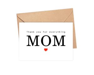 yanashop88 thank you for everything mom card - thank you card - mom card - mother's day card - card for her - greeting card for birthday- anniversary - note card - thank you for everything card