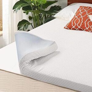 orthomtex 3 inch cooling gel memory foam mattress topper full size bed,removable soft cover, comfort body support - pressure relief