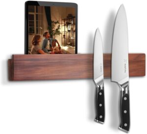 16'' magnetic knife strips, knife holder for wall acacia wood knife magnetic strip with powerful neodymium magnet knife rack knife bar for kitchen knives tools utensil organizer & kitchen accessories