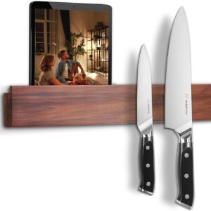 16'' Magnetic Knife Strips, Knife Holder for Wall Acacia Wood Knife Magnetic Strip with Powerful Neodymium Magnet Knife Rack Knife Bar for Kitchen Knives Tools Utensil Organizer & Kitchen Accessories