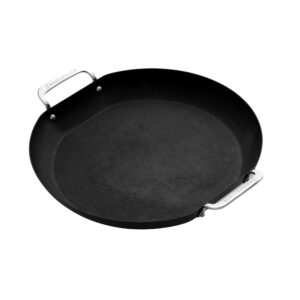 kamado joe kj15124722 karbon steel paella pan for classic joe and big joe grills, black