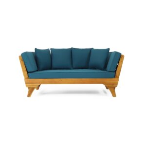 christopher knight home 317016 serene daybed, dark teal + teak + khaki