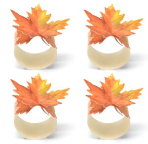 gift boutique 100 pieces thanksgiving paper rings harvest maple leaves napkin ring holders fall band for autumn home kitchen dining table holiday dinner wedding party supplies table decorations