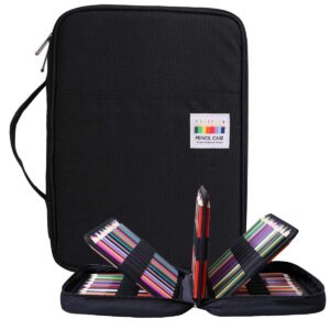 bomkee large capacity pencil case for adults, 304 slots pen case pencil case multi compartments slot pen organizer bag for colored pencils, markers, gel pencils