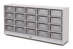 rainbow accents® 20 tub mobile storage - with tubs - gray