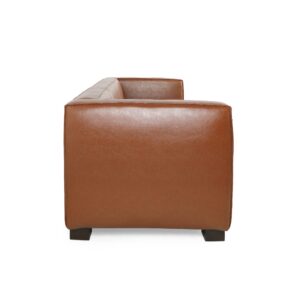 Christopher Knight Home Goyette Sofas, Cognac Brown + Dark Walnut