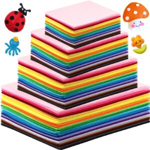 newwiee 320 felt sheets with 4 different sizes felt fabric sheets bulk assorted colors sewing fabric colored felt squares craft felt for kids diy patchwork decoration school projects, 40 colors