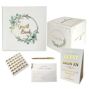 arciia wedding guest book - polaroid guest book for wedding with 48 self-adhesive photo corners & 50 cards, guest book wedding reception, graduation guest book, wedding guestbook, or retirement guest book.