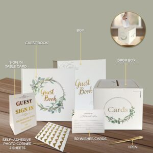 Arciia Wedding Guest Book - Polaroid Guest Book for Wedding with 48 Self-Adhesive Photo Corners & 50 Cards, Guest Book Wedding Reception, Graduation Guest Book, Wedding Guestbook, or Retirement Guest Book.