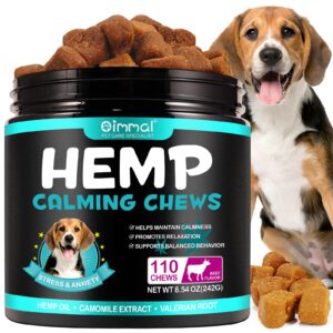 calming chews for dogs, dog calming treats anxiety relief 100% golden ratio of natural ingredients calming dog treats, aid with separation, barking, stress relief, thunderstorms (beef - 110 chews)