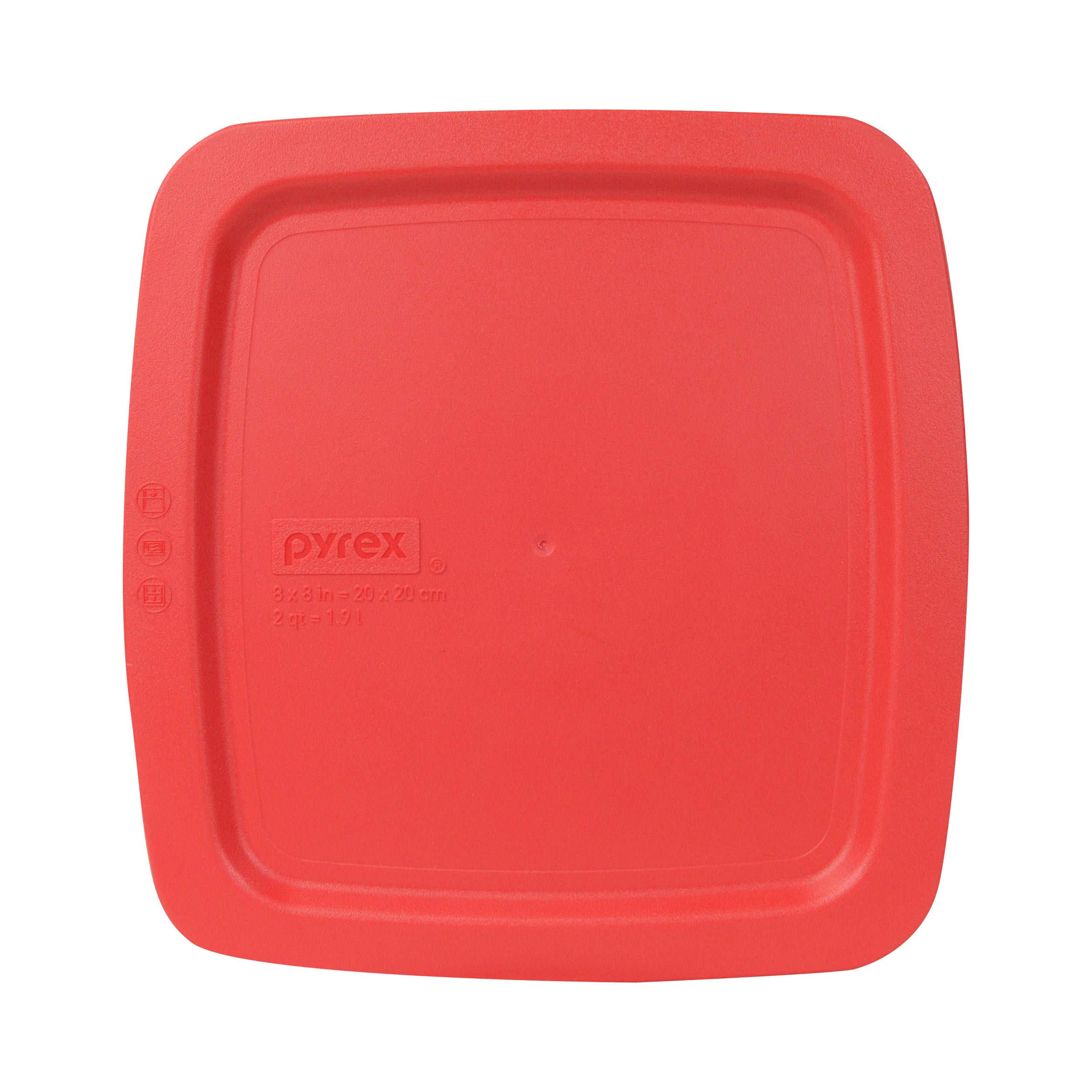 Pyrex C-222-PC 2qt and C-233-PC 3qt Red Easy Grab Plastic Replacement Lids, Made in the USA