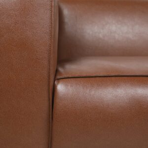 Christopher Knight Home Goyette Sofas, Cognac Brown + Dark Walnut