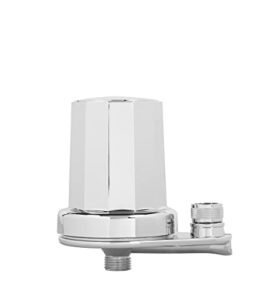 ge shower filtration system | removes chlorine | easy to install to an existing shower head tool free in minutes | filter included | replace filter (fxsct) every 6 months, white