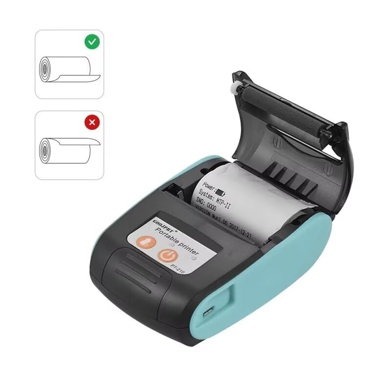 bluetooth thermal receipt printer 58mm,wireless portable mini pocket invoice bill ticket pos printer for small business, compatible with android/WINDOWS/LINUX,NOT for ios/MAC/ipad（blue color）