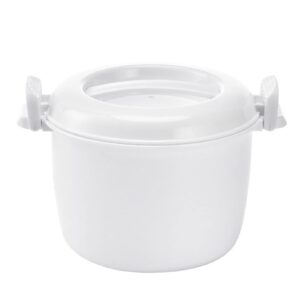 doitool microwave rice cooker mini microwave steamer microwave rice maker vegetable steamer pot microwave cookware with lid for rice vegetables, 18x18x15cm