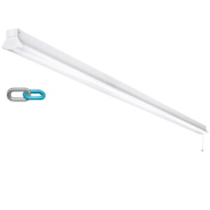 faithsail linkable 8ft led shop light, 110w, 12000 lm [eqv.350w fluorescent] 5000k, 8 foot led fixture for garage, warehouse, energy saving upto 2500kw*5/y(5hrs/day)-hang & flush mount, white, 1 pack