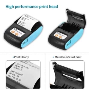 bluetooth thermal receipt printer 58mm,wireless portable mini pocket invoice bill ticket pos printer for small business, compatible with android/WINDOWS/LINUX,NOT for ios/MAC/ipad（blue color）