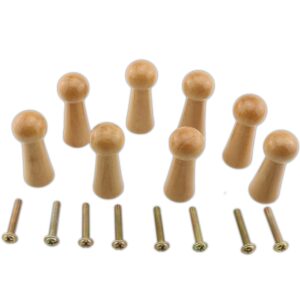 zczqc 8pcs wooden coat hooks shaker pegs coat peg natural wood hook wall mounted screw-on shaker pegs knob