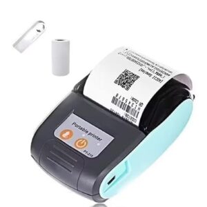 bluetooth thermal receipt printer 58mm,wireless portable mini pocket invoice bill ticket pos printer for small business, compatible with android/windows/linux,not for ios/mac/ipad（blue color）