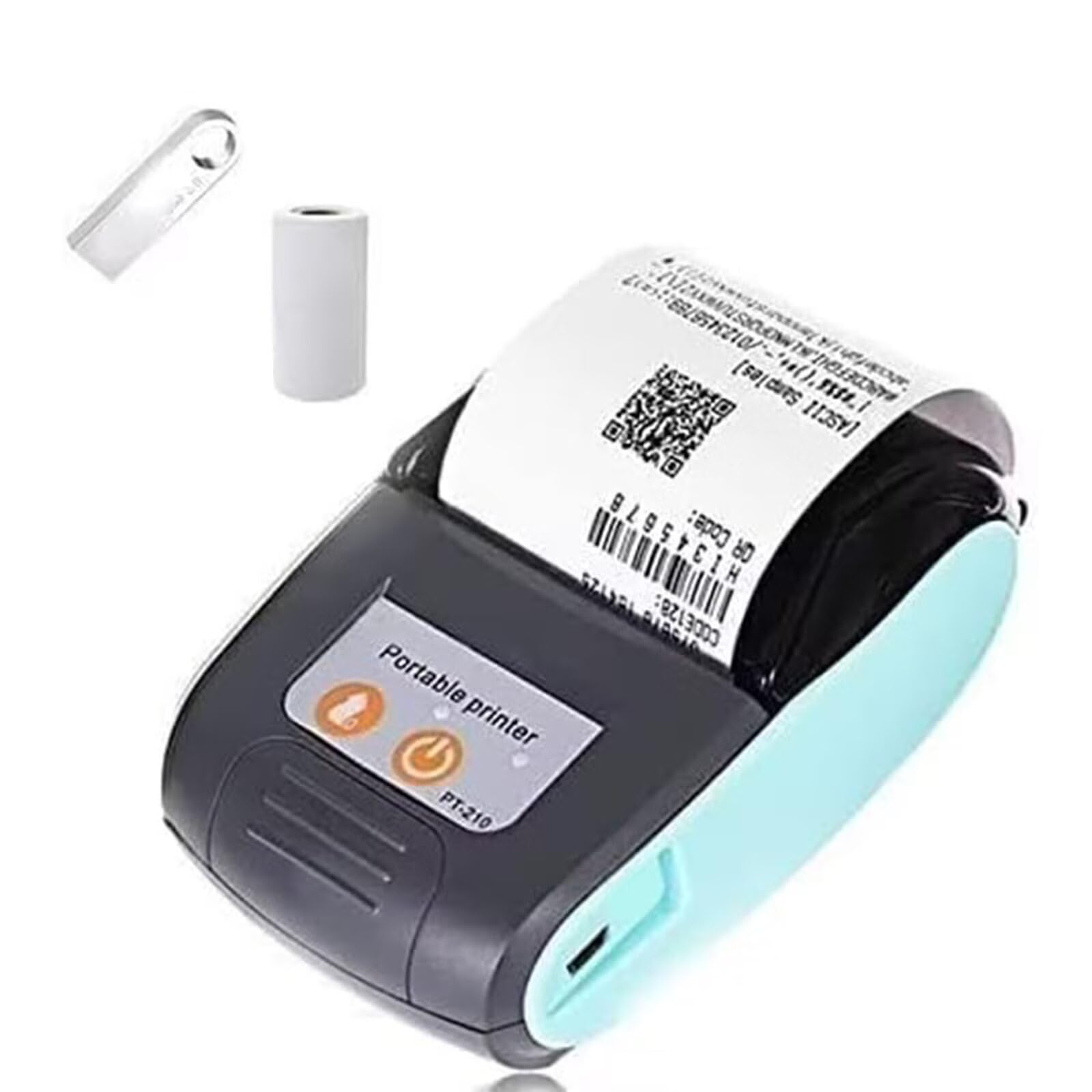 bluetooth thermal receipt printer 58mm,wireless portable mini pocket invoice bill ticket pos printer for small business, compatible with android/WINDOWS/LINUX,NOT for ios/MAC/ipad（blue color）