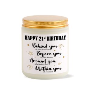 21st birthday gifts for her, 21 year old birthday gift ideas for her, happy 21st birthday gifts for daughter, sister, bff, friends, granddaughter - vanilla, buttercream and sugar scent candle