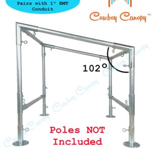 10' x 10' Slope, Lean-to Canopy Fittings Kit, DIY Metal Carport Frame Parts, 1" EMT