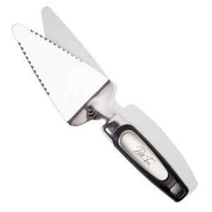 belltom premium gourmet pie server. a cake and pastry spatula - strong stainless steel cake slicer and pie cutter. our pie servers look great too. belltom metal pie knife for serving a perfect slice.