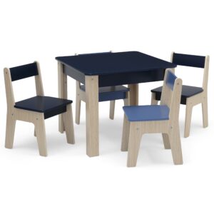 gap gapkids table and 4 chair set - greenguard gold certified, navy/natural