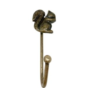 knobs by blossom vintage antique brass iron wall hooks tie backs bronze handmade metal animal hook (16. squirrel), tfvsah