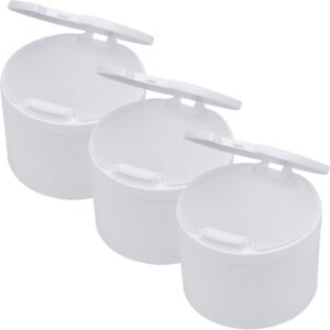 minkissy 3pcs clamshell cotton swab storage box ‎pp ‎cotton swab holder cotton round dispenser cotton swab containers for bathroom home storage