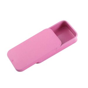 mini metal slide top tin box, portable rectangular sliding lid tin containers small boxes for pills earring jewelry organizer(60x34x11mm,pink)