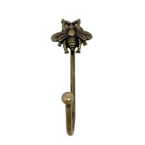 knobs by blossom vintage antique brass iron wall hooks tie backs bronze handmade metal animal hook (3. bee), tfvsah