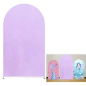 iydamc mermaid arch backdrop cover light purple color arched wall covers for girls birthday party decorations wedding banquet bridal shower props gx-117-3x6.5ft