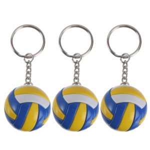 volleyball player key charm car accessories volleyball key chain, 3pcs mini sports key ring sport keychains for kids birthday party favors car decor decorative key chains