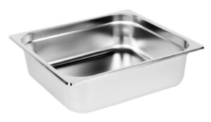 soro essentials- two-third size 4" deep stainless steel anti-jamming steam table pan 24 gauge- chafer food pan stackable anti-jam steam pan for hotel restaurant supplies party buffet event catering