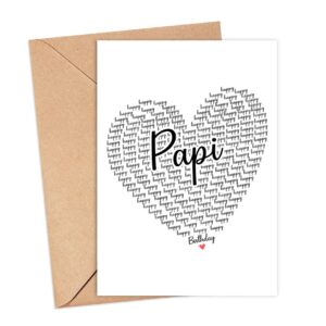 GavinsDesigns Happy Birthday Papi Card - Cute Happy Birthday - Birthday Greeting Card - Sweet Birthday Card For Papi - Anniversary-Thank You Card - Heart Happy Birthday Mom - I Love You Papi Card