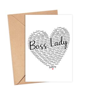 gavinsdesigns happy birthday boss lady card - cute happy birthday - birthday greeting card - sweet birthday card for boss lady - thank you card - heart happy birthday mom - i love you boss lady card